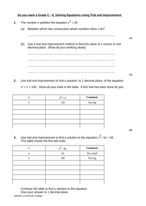 GCSE Maths- Trial and Improvement worksheets by mrbuckton4maths - UK ...