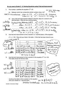 GCSE Maths- Trial and Improvement worksheets by mrbuckton4maths - UK ...