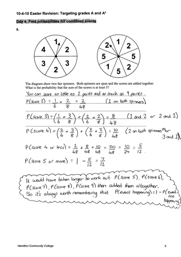 A & A* Revision - Probability worksheets | Teaching Resources