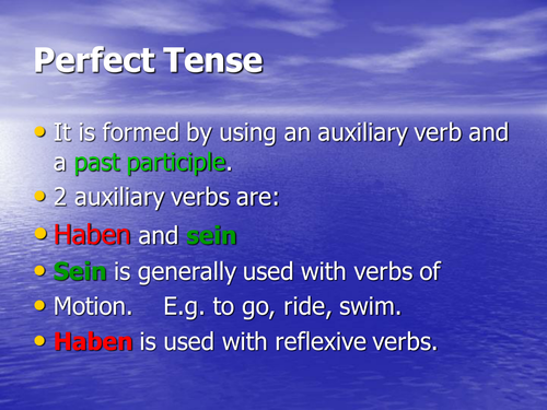 Perfect tense revisit ppt for KS4 | Teaching Resources