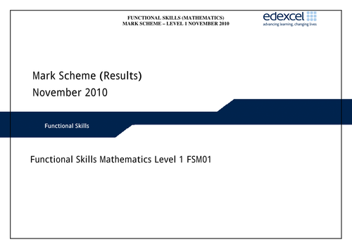 Functional skills level 1 Maths + topic breakdown | Teaching Resources