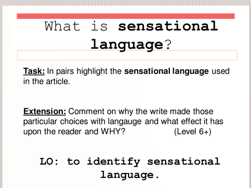 Newspapers: Sensational Language | Teaching Resources