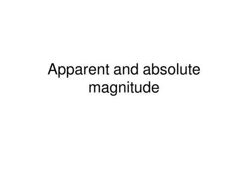 absolute and apparent magnitude of stars | Teaching Resources