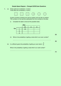 Data 5.2 - Sample Space Diagram GCSE Exam Questions.doc