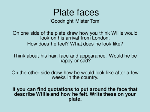 Good Night Mister Tom - activities | Teaching Resources