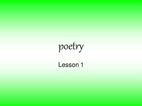 Introduction to poetry - limerick, haiku | Teaching Resources