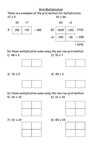 Maths KS3 Worksheet – Multiplication Grids | Teaching Resources