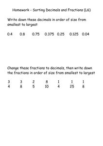 Number - Level 5 - Decimals and Fractions - Sorting representations.doc