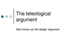 The Teleological Argument (design argument) | Teaching Resources