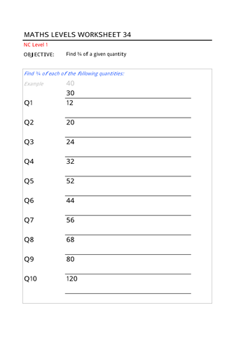 Finding Three Quarters | Teaching Resources