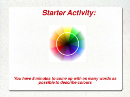 Creative writing starter task - describing colour | Teaching Resources