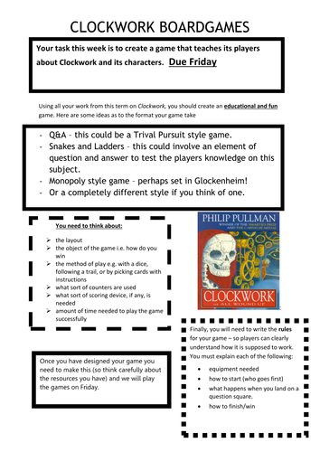 Clockwork - Boardgame | Teaching Resources