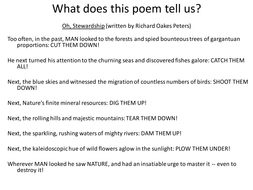Stewardship poem | Teaching Resources