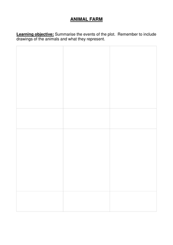 Animal Farm: storyboard task | Teaching Resources