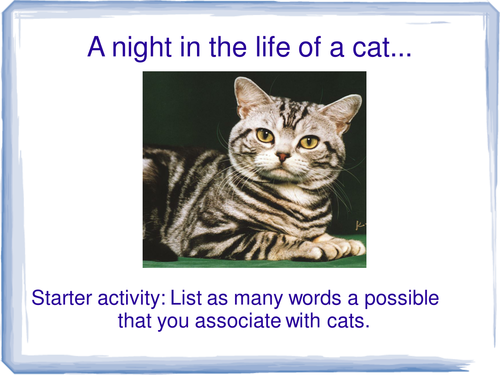 A night in the life of a cat: descriptive writing | Teaching Resources