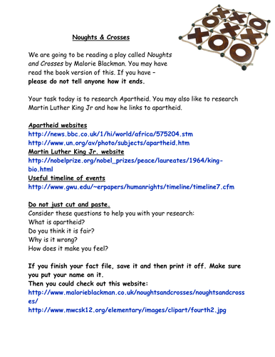 Noughts and Crosses research task | Teaching Resources