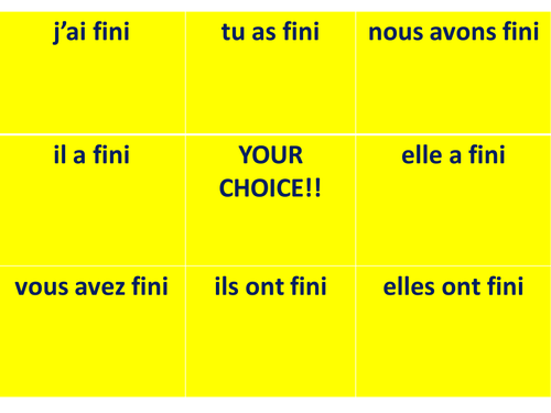 finir past tense OX | Teaching Resources