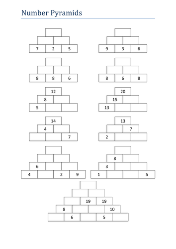 Number Pyramids | Teaching Resources