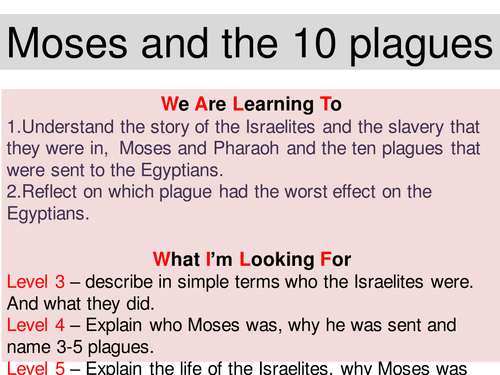 Lesson 2 - Moses & the 10 plagues | Teaching Resources