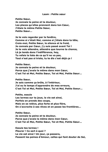 Petite soeur | Teaching Resources