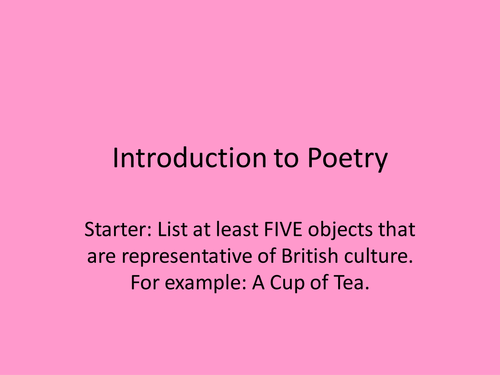 Poetry: Cultural Poetry Investigation PART 1 | Teaching Resources