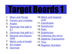 Target Boards | Teaching Resources