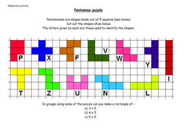 pentomino problem activity | Teaching Resources