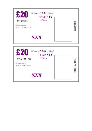 Your school bank notes | Teaching Resources