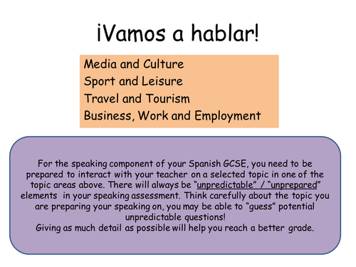 Vamos a hablar | Teaching Resources