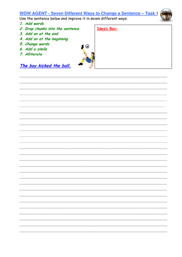 WOW AGENT - Defeating BORING SENTENCES | Teaching Resources