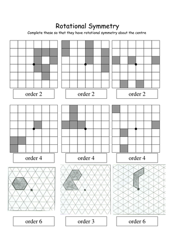 GCSE/KS3 Rotational Symmetry Worksheet | Teaching Resources