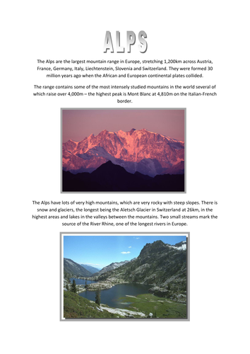 The Alps | Teaching Resources