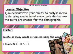 Magazine Cover Analysis full lesson PP | Teaching Resources