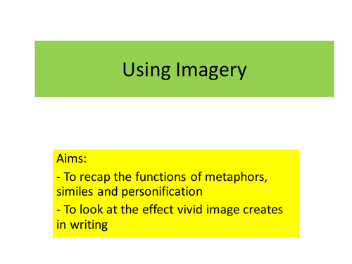 Descriptive writing- imagery | Teaching Resources
