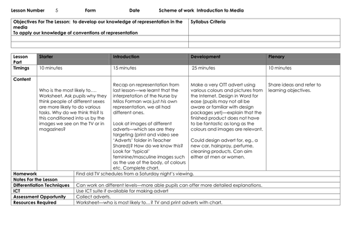 Introduction to Media Studies Lesson 5 | Teaching Resources