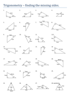 Maths Trigonometry missing sides worksheet by Tristanjones - UK ...