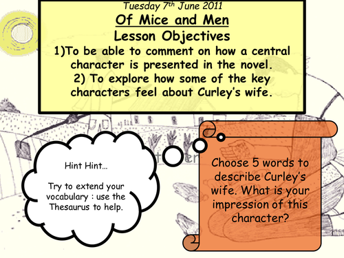 Of Mice and men Curley's Wife | Teaching Resources