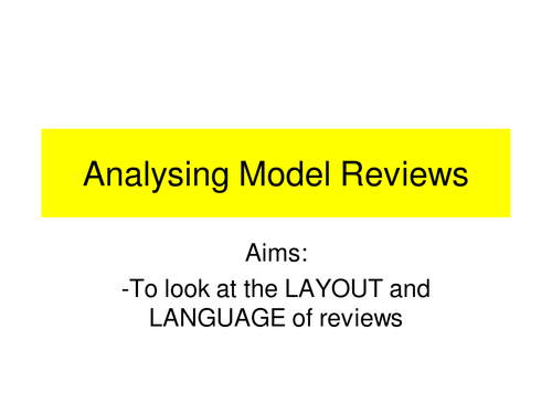 Review writing- looking at the features | Teaching Resources