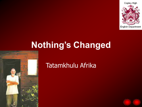 Nothing's Changed Analysis | Teaching Resources