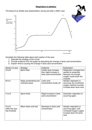 Respiration in athletics worksheet | Teaching Resources