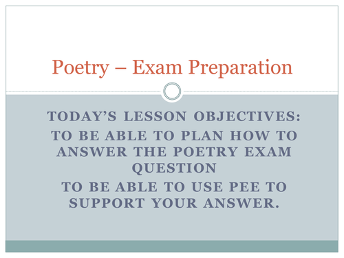 Poetry Revising How to Compare poems | Teaching Resources