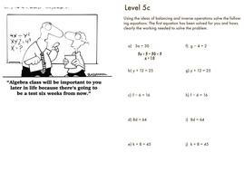 KS3 Maths Solving Equations Booklet | Teaching Resources