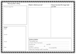Describing a setting- planning sheet | Teaching Resources