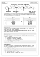 Expressing possession in French / (avoiding ' s) | Teaching Resources