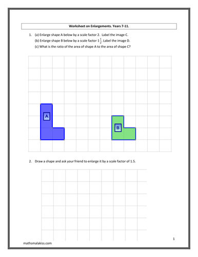 Enlargements KS3 and KS4 with answers | Teaching Resources