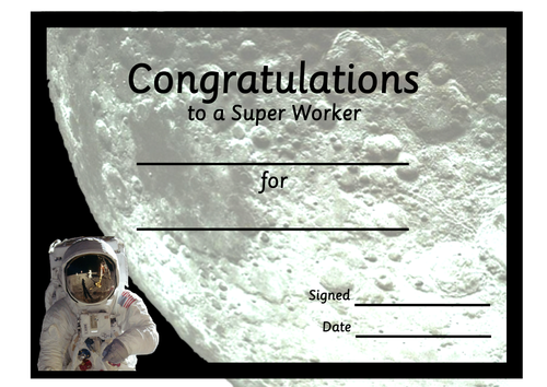 Space themed certificates | Teaching Resources