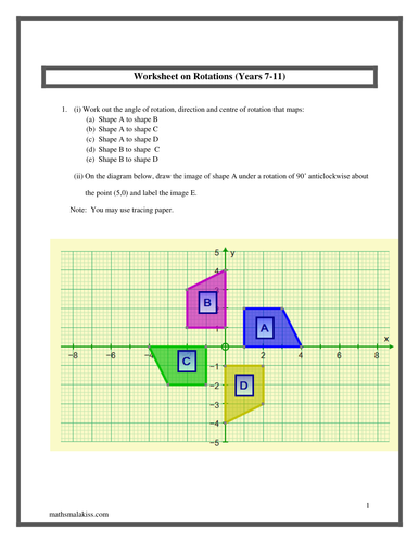 Rotations KS3 and KS4 with answers | Teaching Resources