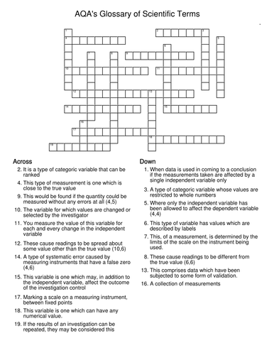 AQA Science Terms | Teaching Resources