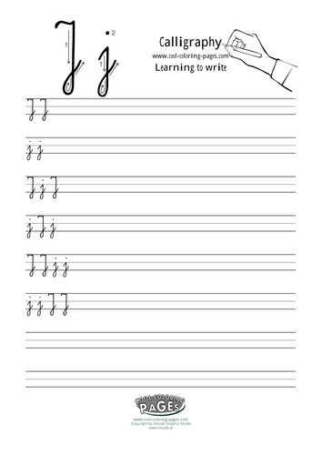 Calligraphy for Kids: Letter J | Teaching Resources