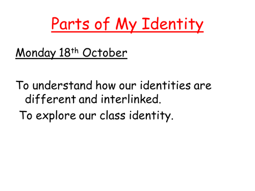 Identity Project | Teaching Resources